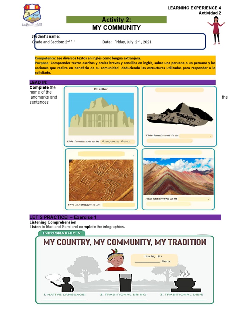Vocabulario de mi comunidad con Iñari | PDF | Artes del Lenguaje y ...