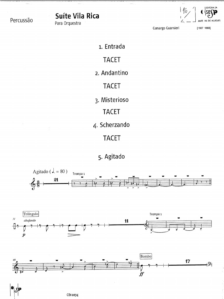 Suíte Vila Rica - Guarnieri - Percussão | PDF