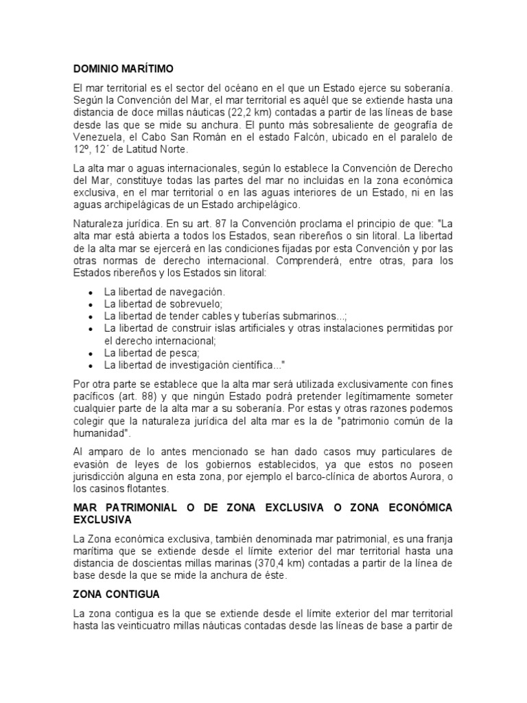 Dominio Maritimo | PDF | Aguas territoriales | Convención de las ...