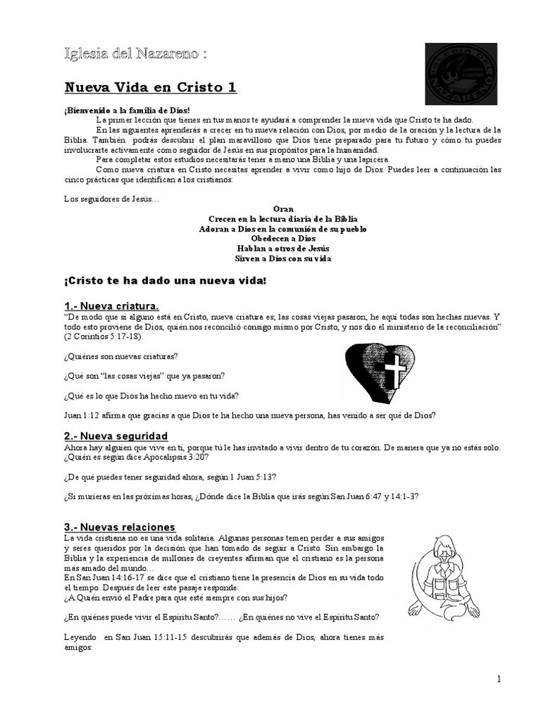 Lección 1 Nueva Vida En Cristo Pdf Cristo Título Jesús