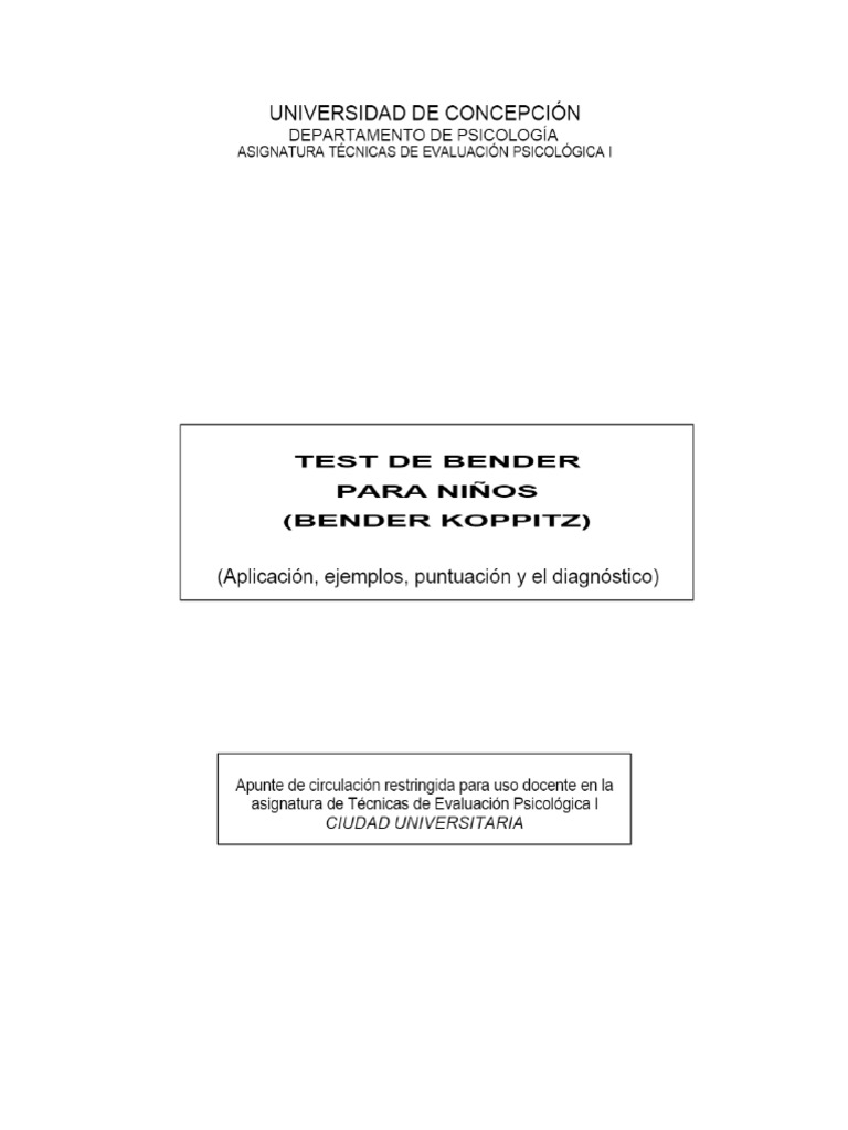 Manual Bender Koppitz | PDF