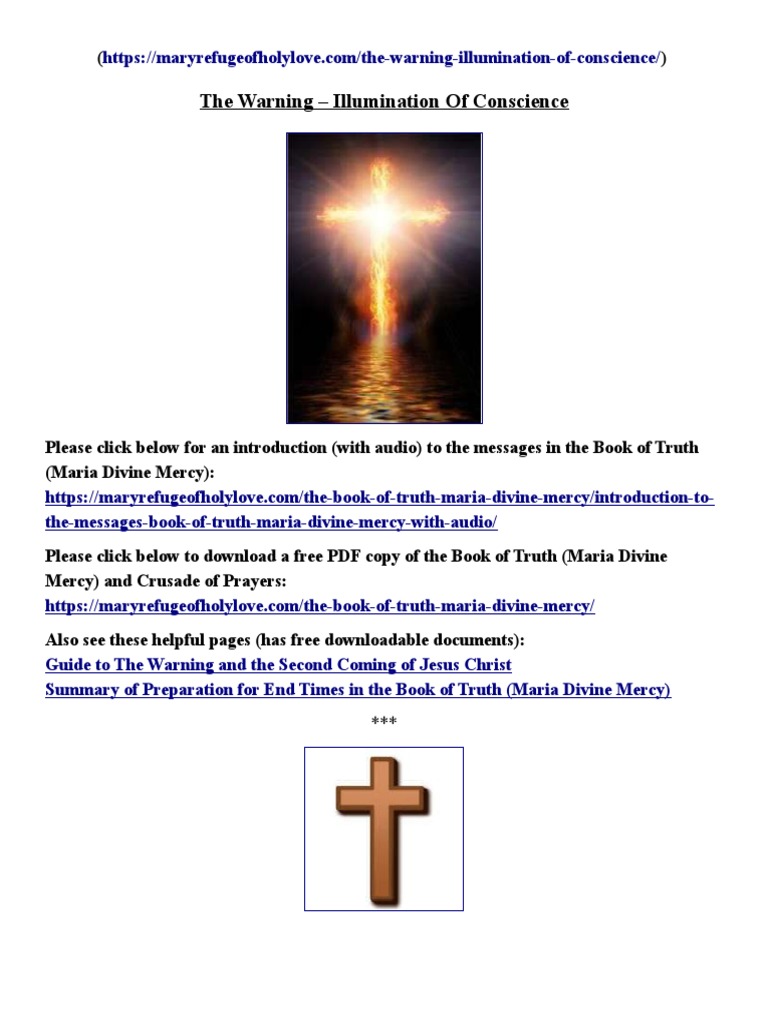The Warning - Illumination of Conscience | PDF | Mercy | Forgiveness