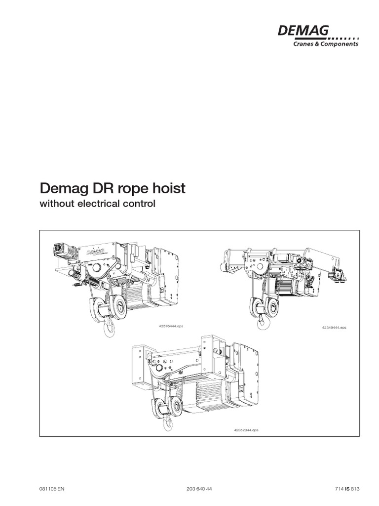 Demag DR Rope Hoist: Without Electrical Control | PDF | Power Inverter ...