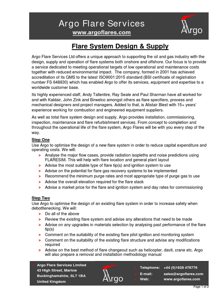 Flare System Design | PDF | Iso 9000 | Chemical Process Engineering