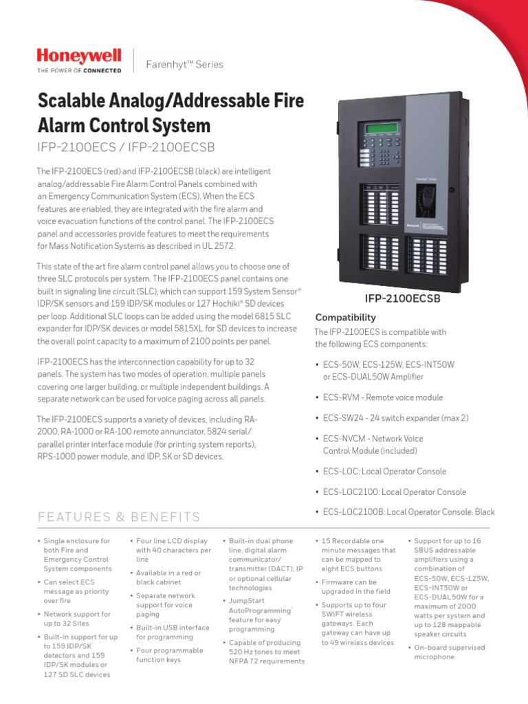 Scalable Analog/Addressable Fire Alarm Control System: IFP-2100ECS ...