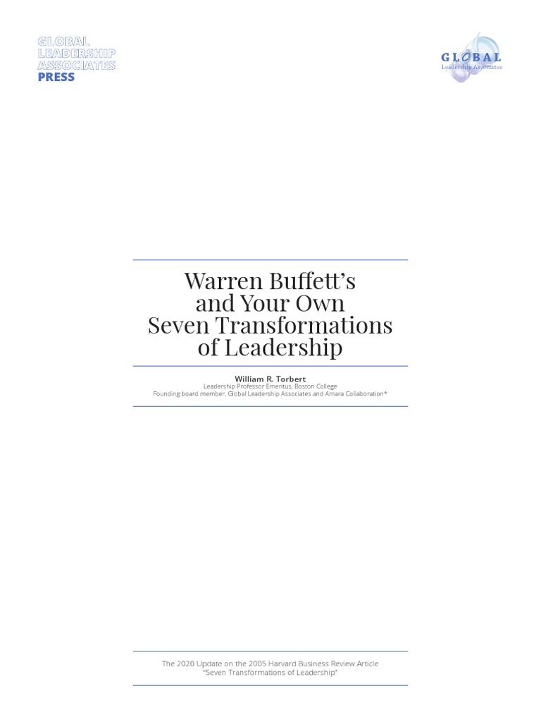 Buffett and the Seven Leadership Transformations | PDF | Angela Merkel ...