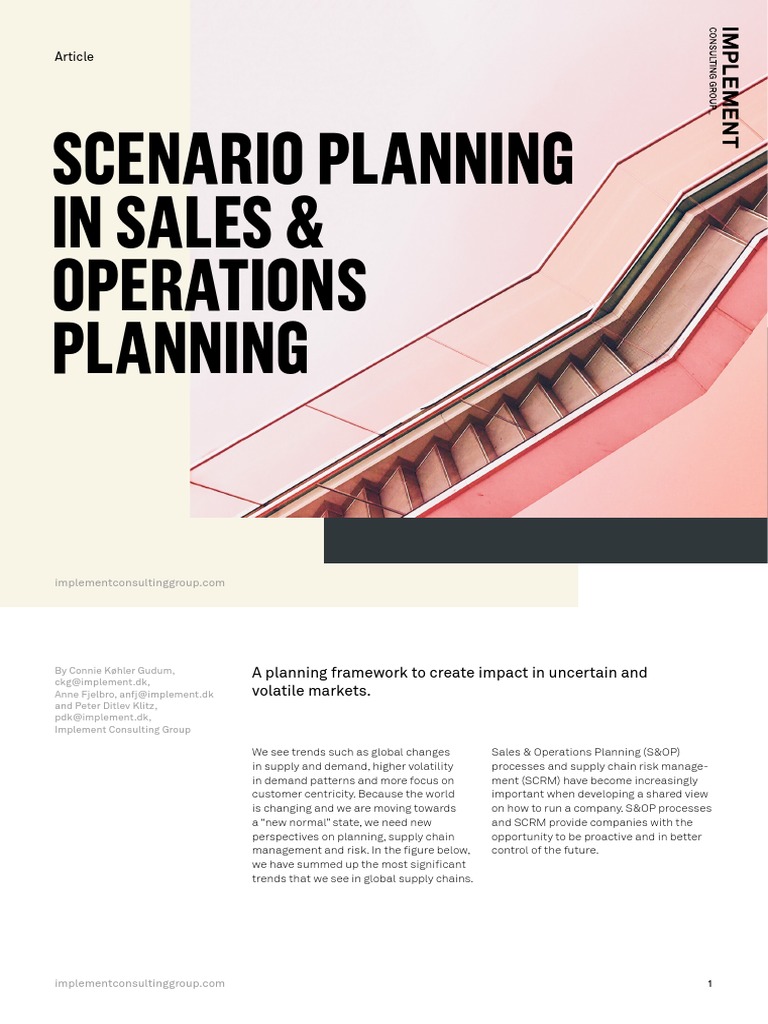 Scenario Planning in Sales Operations Planning | PDF | Scenario ...