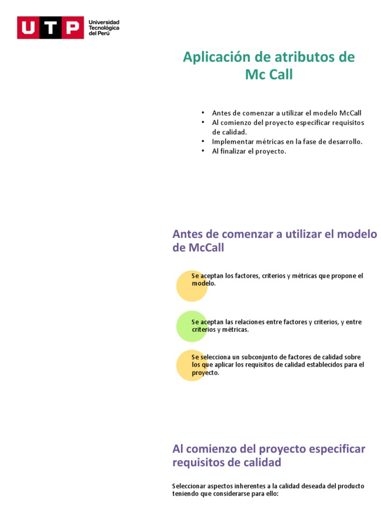 Aplicación del Modelo McCall en Proyectos | PDF | Software | Business