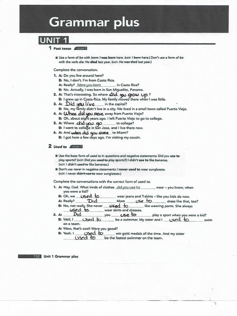 Grammar Plus - Unit 1 | PDF