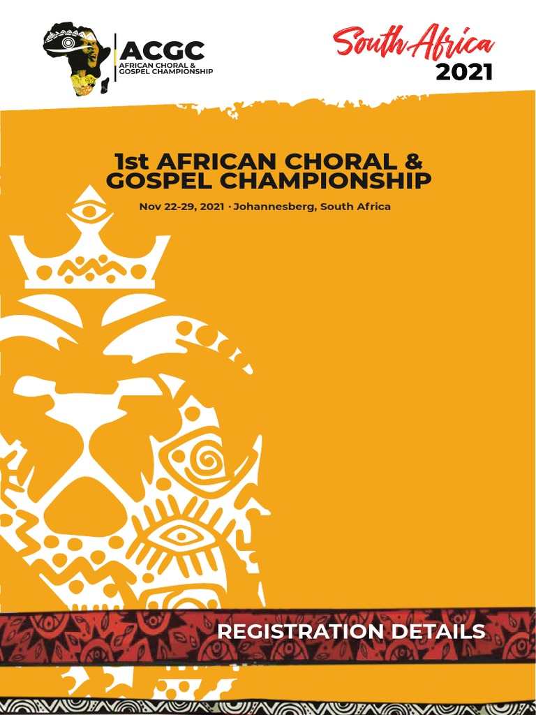 African Choral and Gospel Championship South Africa 2021 Registration ...