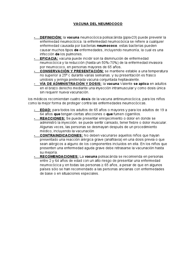 Vacuna Neumococo: Guía para Adultos 65+ | PDF