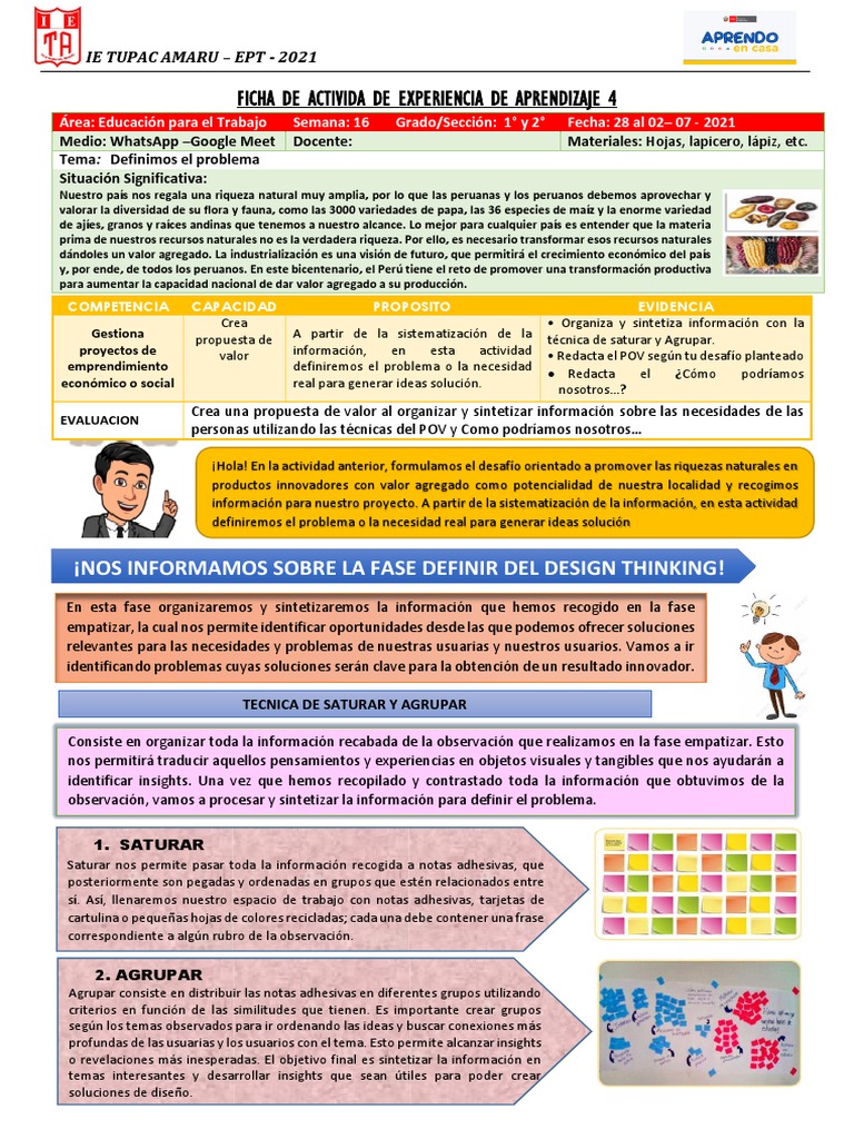 Ficha de Actividad EPT 28-06 Al 02-07 | PDF | Información | Evaluación