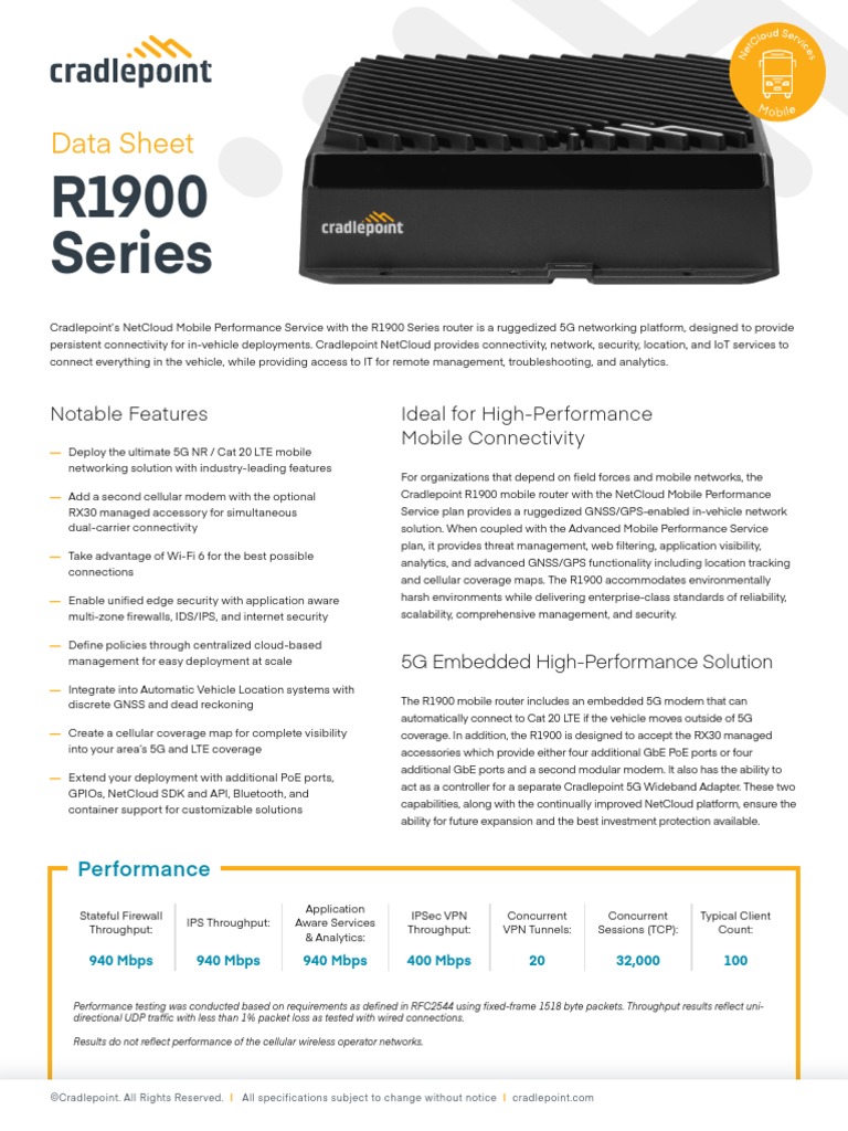 R1900 Series: Data Sheet | PDF | Virtual Private Network | Computer Network
