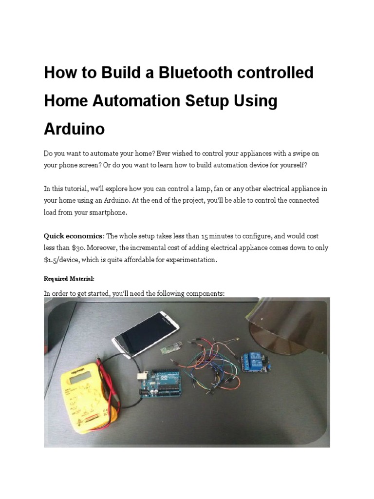 How To Build A Bluetooth Controlled Home Automation Setup Using Arduino | PDF | Arduino | Relay