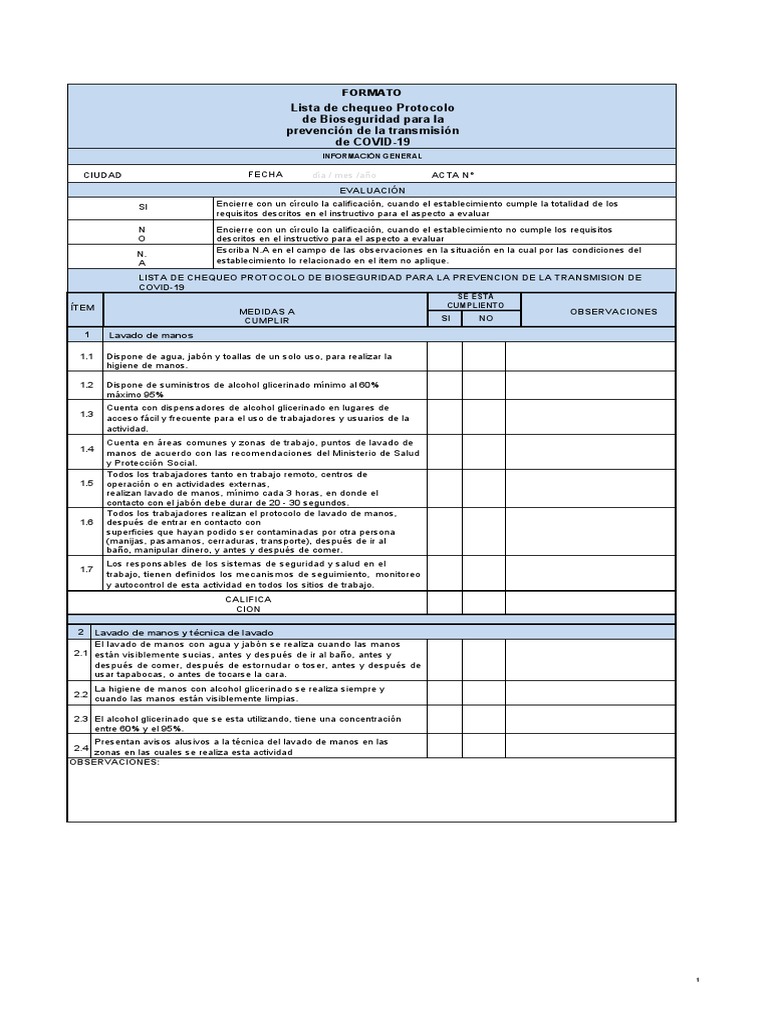 Check List Lavado de Manos - Word | PDF | Lavado de manos | Bienestar Check List Lavado de Manos - Word | PDF | Lavado de manos | Bienestar