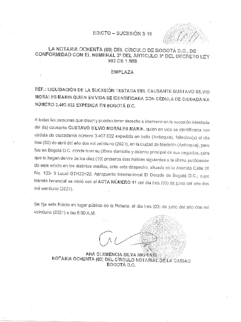 Edictos Sucesion | PDF