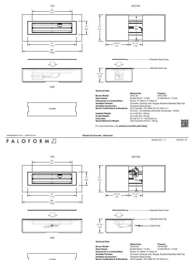 Robata 54 Linear Fire Pit DWG | PDF | Building Engineering | Materials
