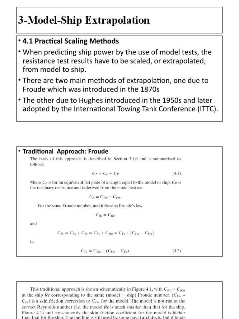 Froude Scaling in Ship Resistance Extrapolation | PDF | Friction ...