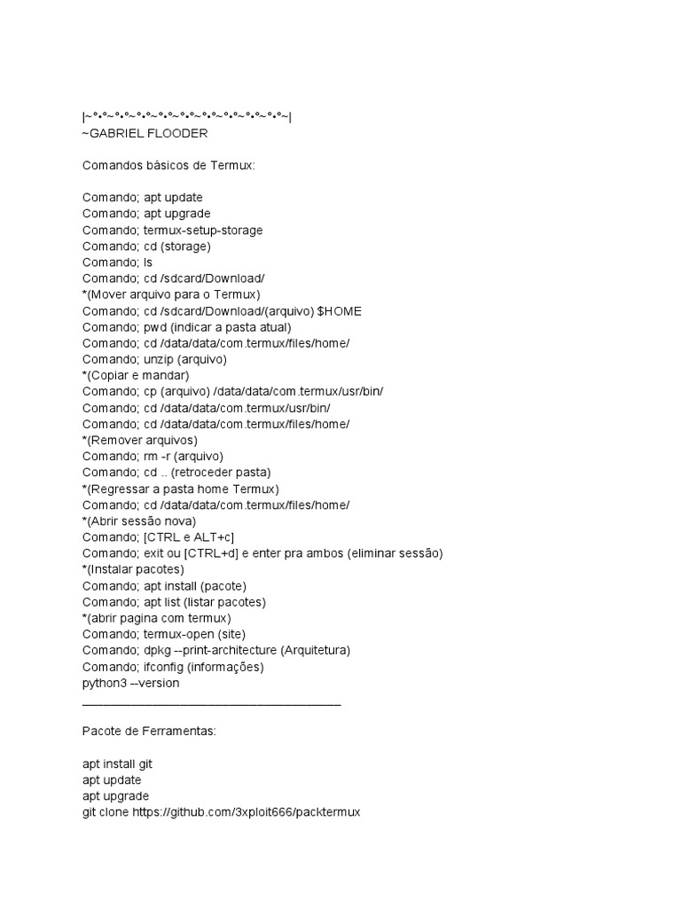 Scripts Para Termux Pdf Python Programming Language Unix Software