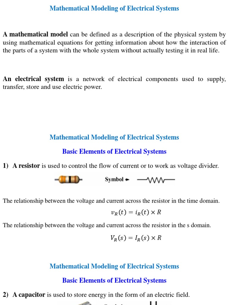 Section - Mathematical Modeling of Electrical Systems | PDF | Laplace ...