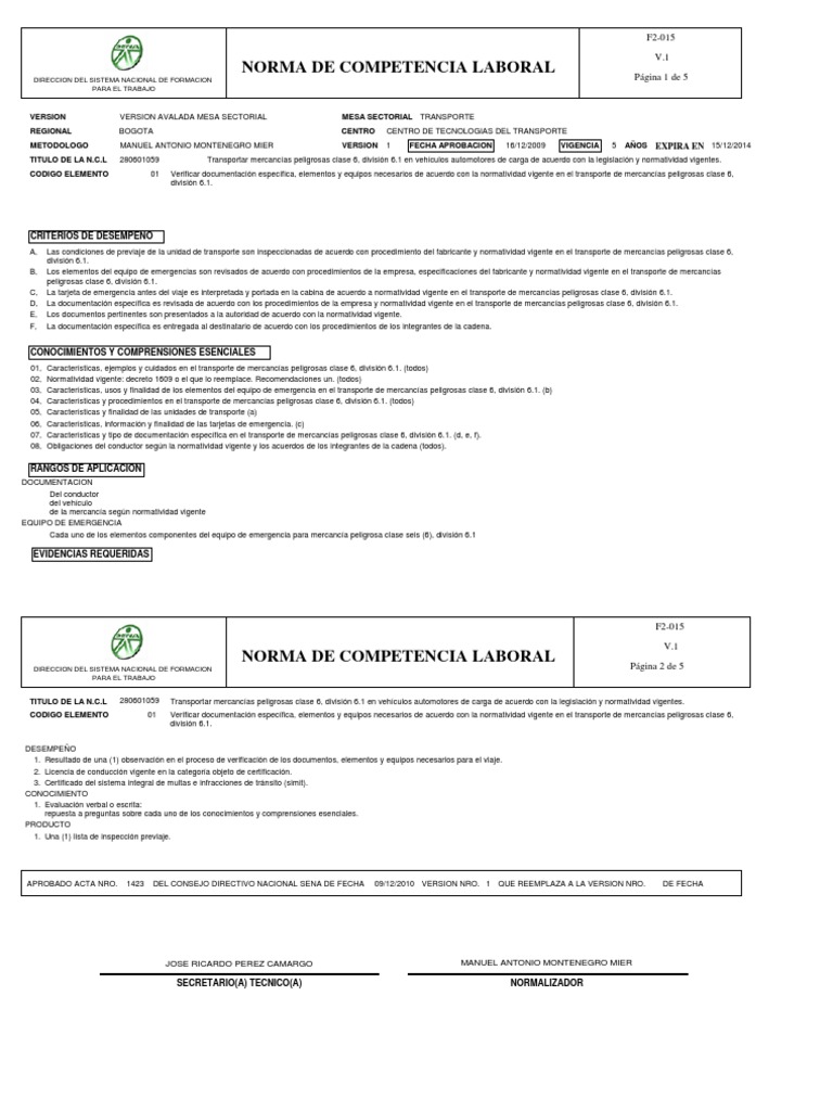 .Transportar Mercancías Peligrosas Clase 6, División 6.1 en Vehículos ...