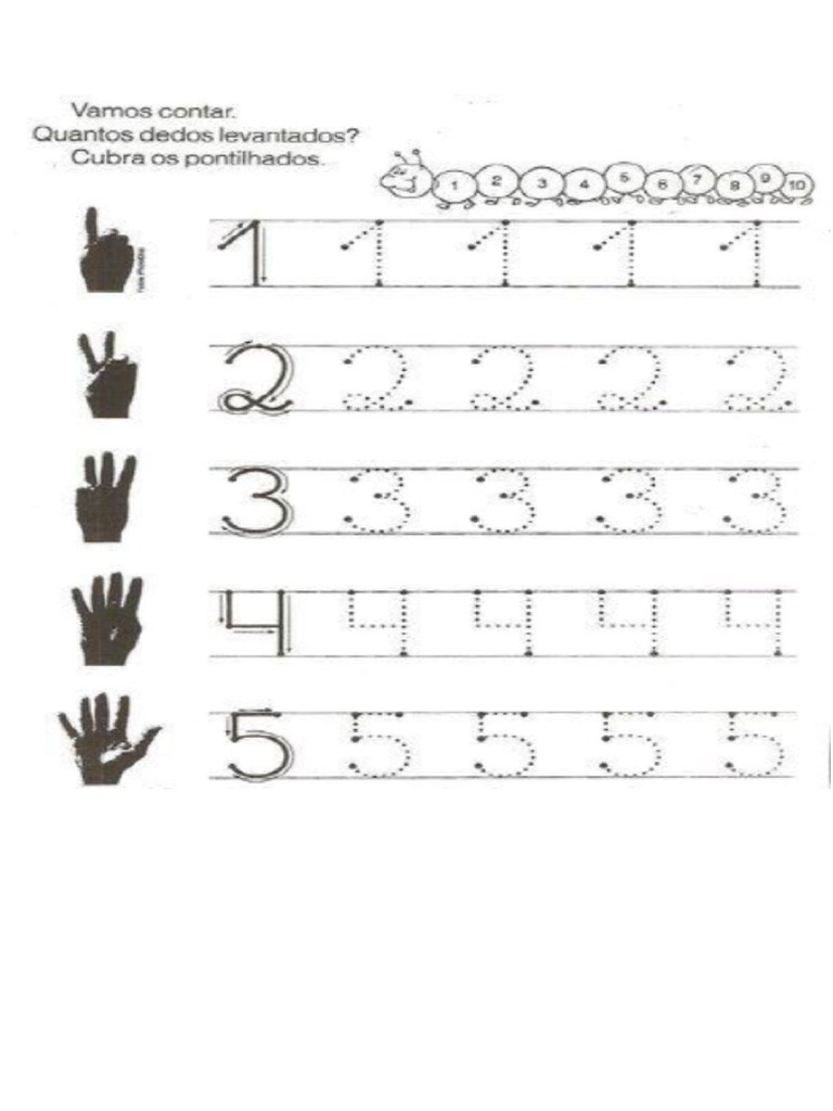 Ficha Grafomotricidad Numeros Del Uno Al Cinco | PDF