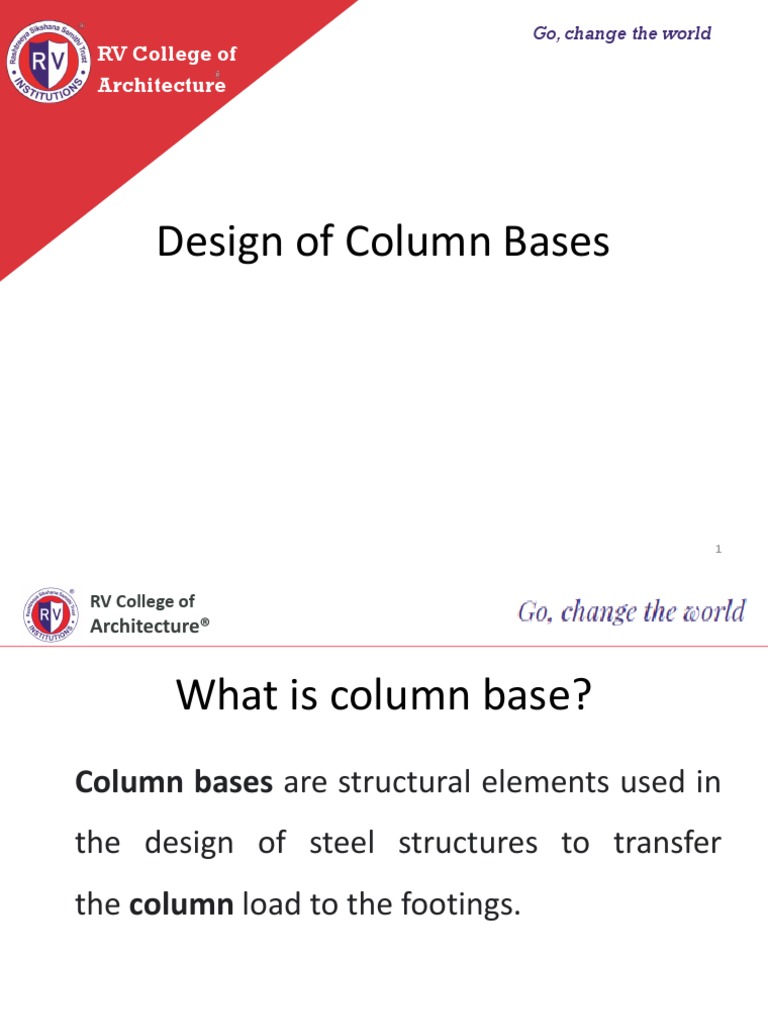Lecture-9 Design of Column Bases | PDF | Column | Foundation (Engineering)