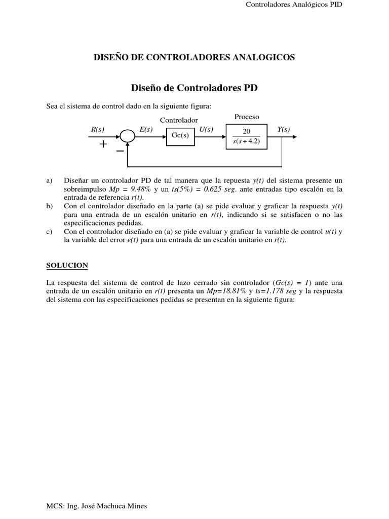 Diseño de Controladores PID | PDF | Sistema de control | Cibernética