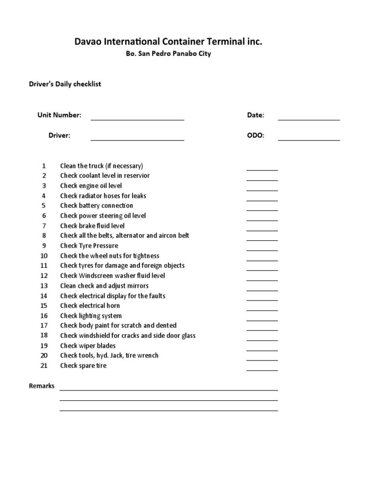 Linde Checklist | PDF | Transmission (Mechanics) | Turbocharger