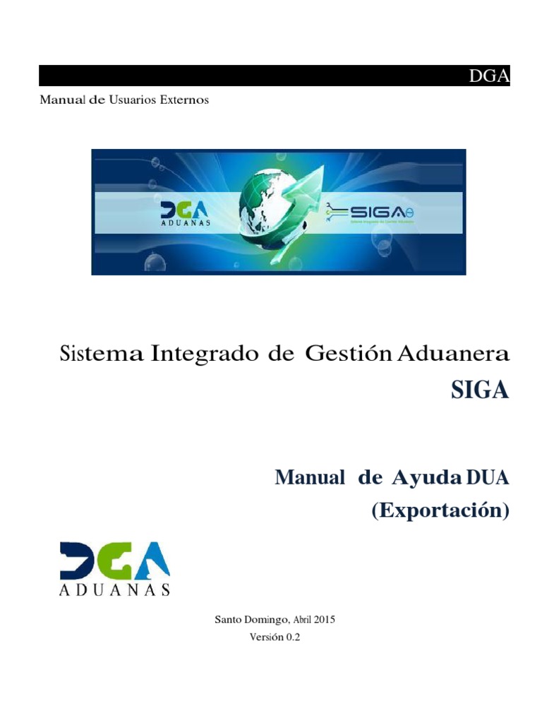 Manual de Ayuda DUA (Exportacion) 2015 | PDF | Arancel | Archivo de computadora