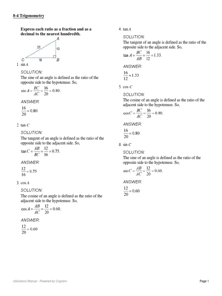 Esolutions Manual - Powered by Cognero | PDF | Trigonometric Functions ...