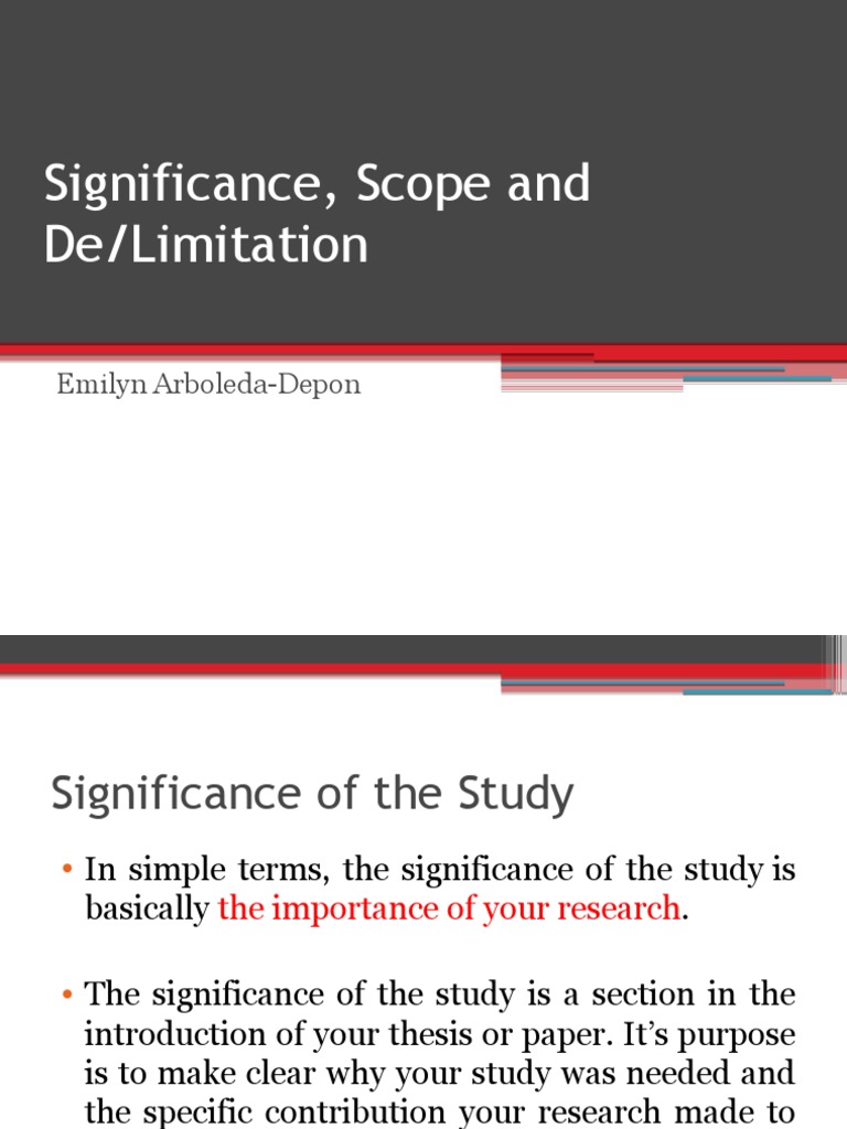Report-Significance of The Study | PDF | Research Design | Survey ...