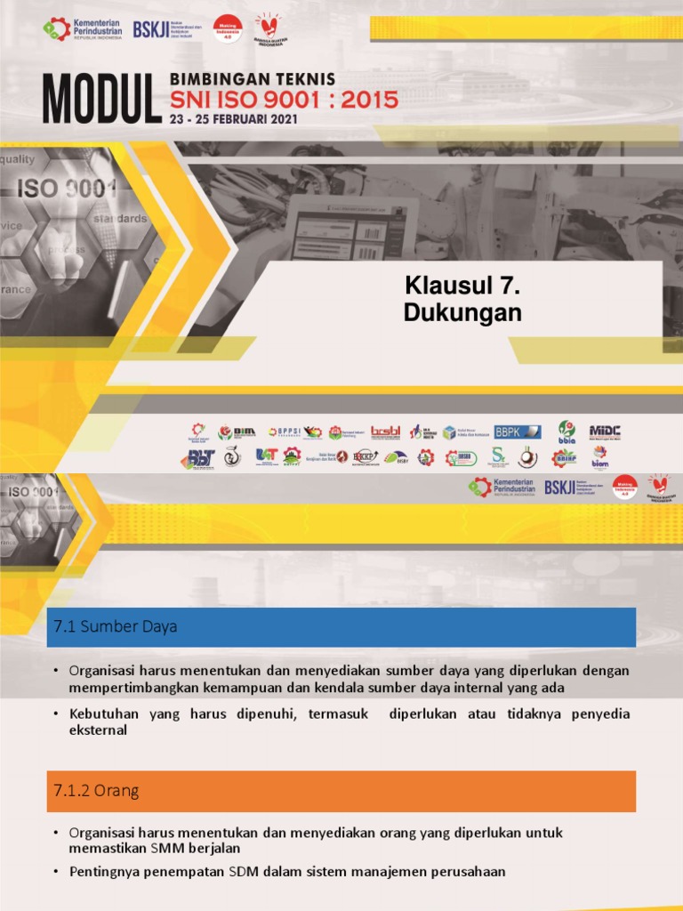 07-SNI ISO 9001-2015 Klausul 7 | PDF
