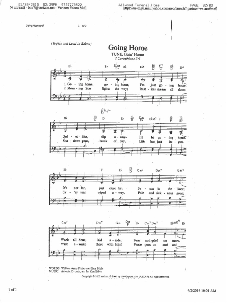 Going Home (SATB) - A. Dvorak | PDF