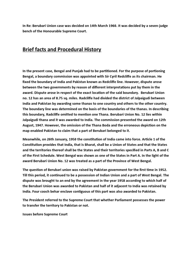 Brief Facts and Procedural History | PDF | United States House Of ...