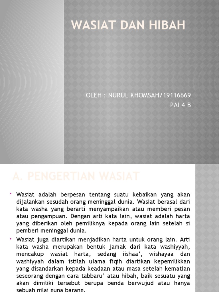 Pengertian Wasiat dan Hibah dalam Islam | PDF