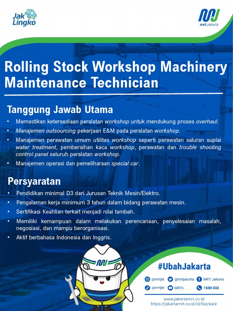 Rolling Stock Workshop Machinery Maintenance Technician | PDF | Teknologi & Rekayasa