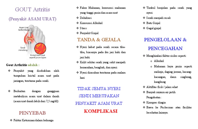 Leaflet Gout Arthritis | PDF