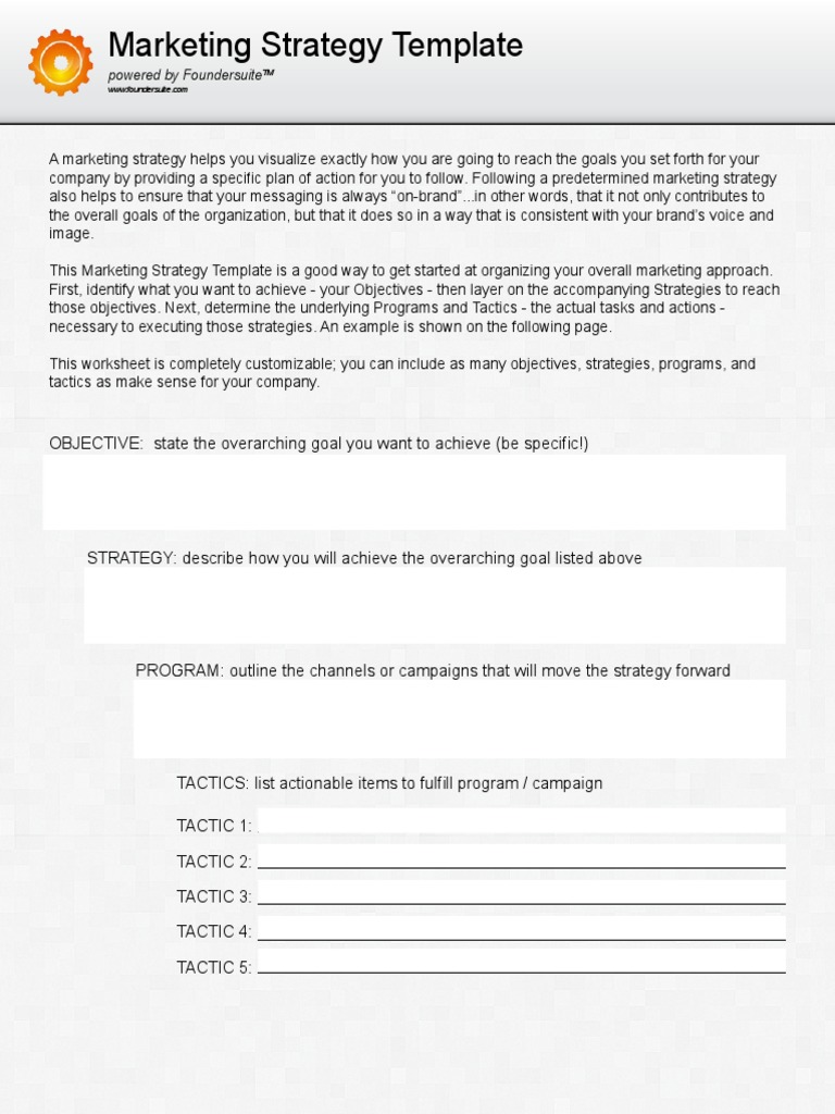 Marketing Strategy Template - Example | PDF | Marketing Strategy ...