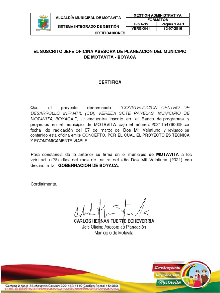 Certificacion Banco de Programas | PDF