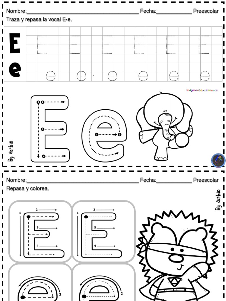 Cuaderno Letra e Preescolar | PDF | Hogar, jardinería y bricolaje