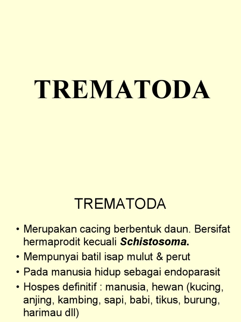 Cacing Trematoda: Jenis, Gejala, dan Diagnosis | PDF