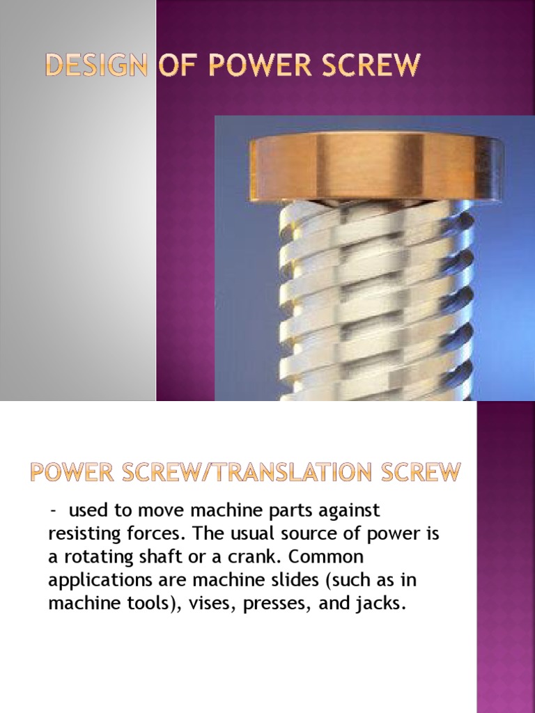 Power Screw | PDF | Metalworking | Machines