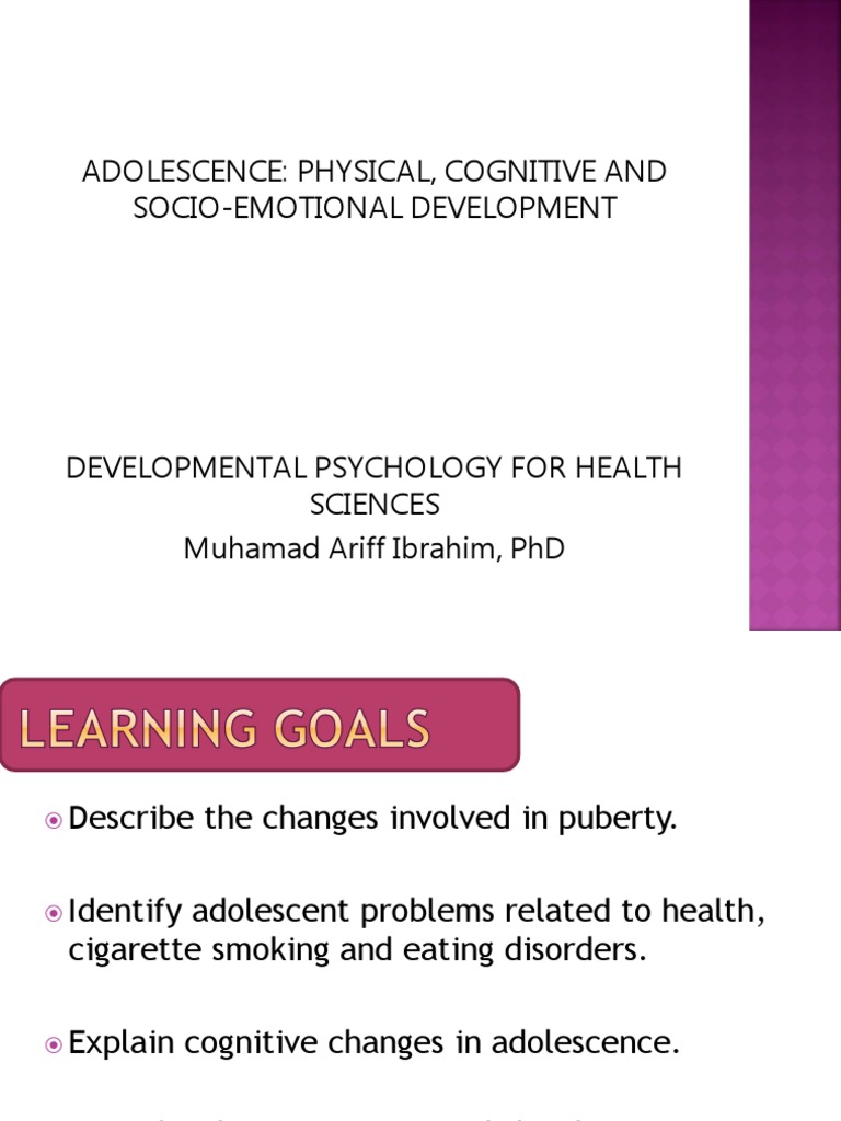 Adolescence: Physical, Cognitive and Socio-Emotional Development | PDF ...