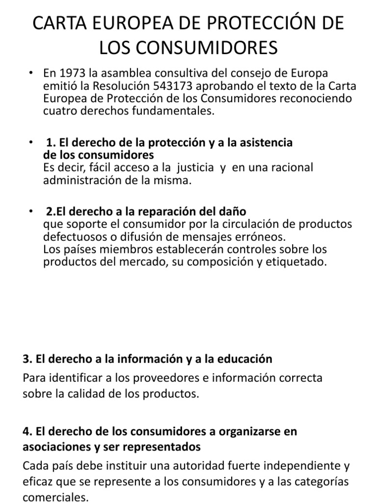 Carta Europea | PDF | Los consumidores | Protección al Consumidor