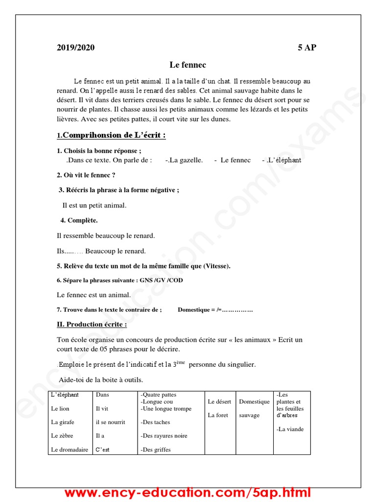 Découverte du Fennec | PDF | La nature