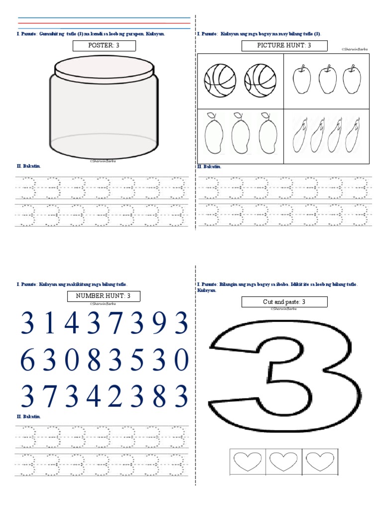Number 3 Activities | PDF
