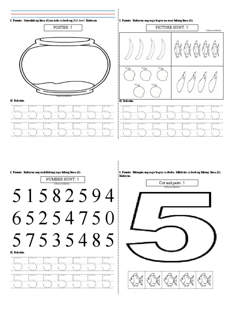 Number 5 Activities | PDF