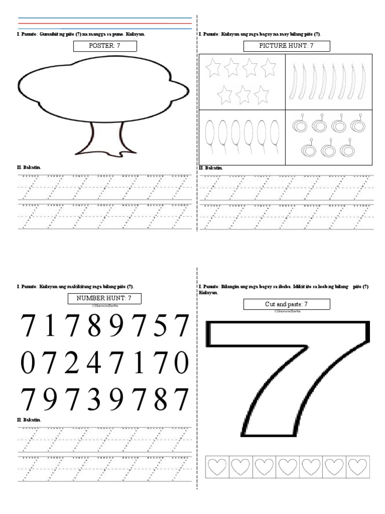 Number 7 Activities | PDF