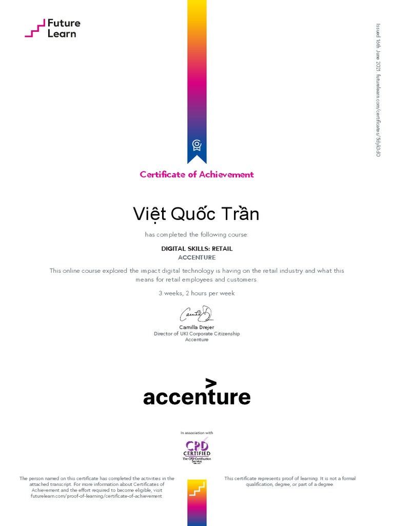 Digital-Skills-Retail Certificate of Achievement 5dyk3d0 | PDF | Retail ...